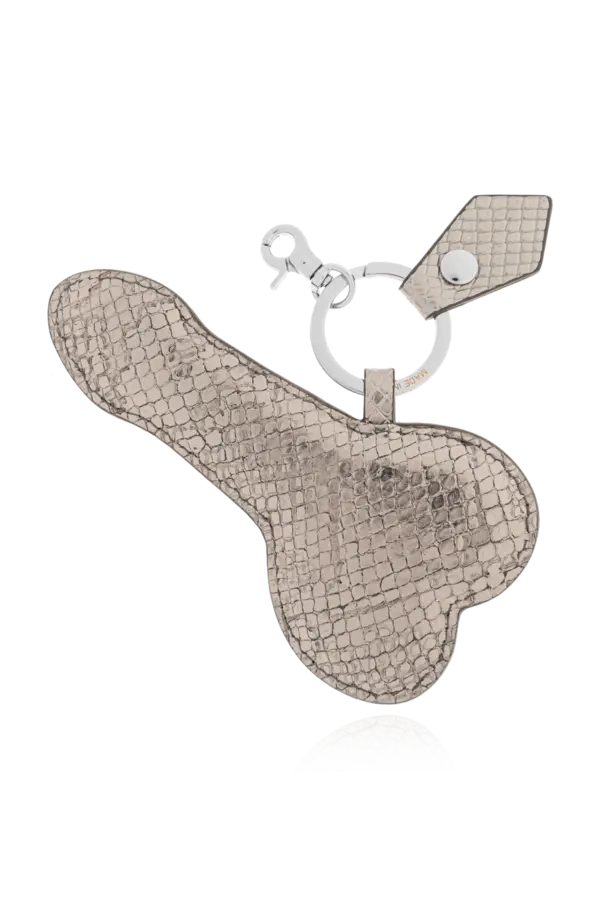 VIVIENNE WESTWOOD Leather Keyring - Silver