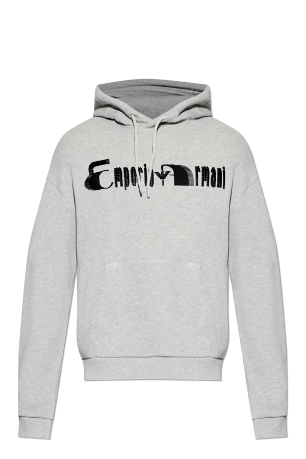 Emporio Armani Logo Hoodie - Grey