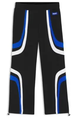 Hugo Stretch-cotton Tracksuit Bottoms With Colourful Panelling