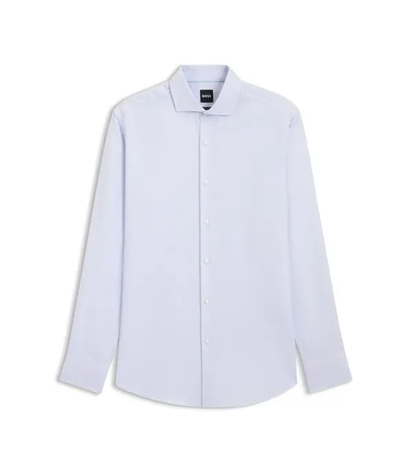 BOSS Slim-fit Shirt In Cotton Twill - Light Blue