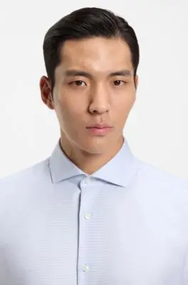 BOSS Slim-fit Shirt In Cotton Twill - Light Blue