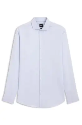 BOSS Slim-fit Shirt In Cotton Twill - Light Blue