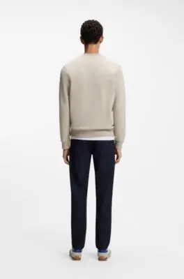 BOSS Logo-patch Cotton Terry Sweatshirt - Light Grey