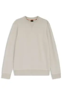 BOSS Logo-patch Cotton Terry Sweatshirt - Light Grey