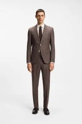 BOSS Slim-fit Shirt In Linen-blend Twill - Light Beige