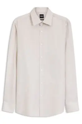 BOSS Slim-fit Shirt In Linen-blend Twill - Light Beige