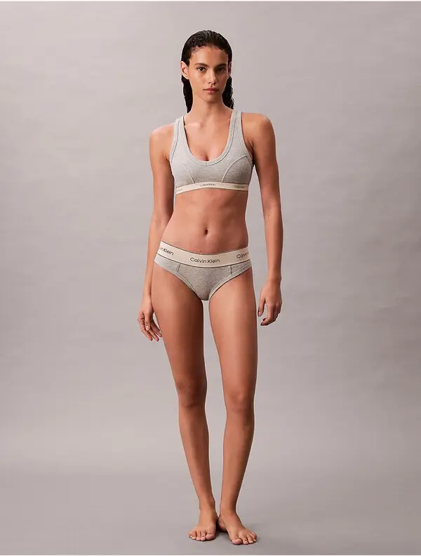 Calvin Klein Heritage Cotton Stretch Bikini Bottom - Grey Heather