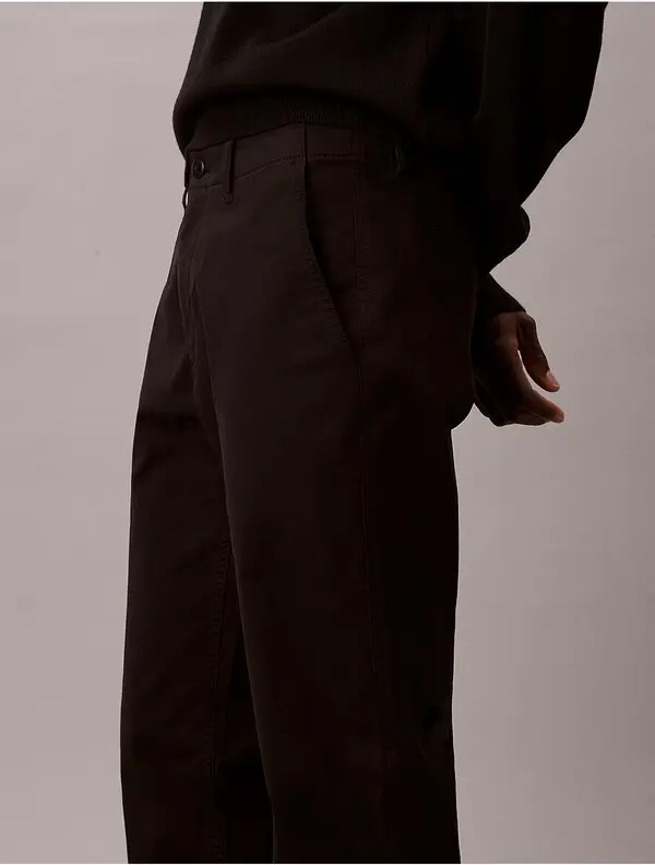Calvin Klein Cotton Slim Chino Pants - Black