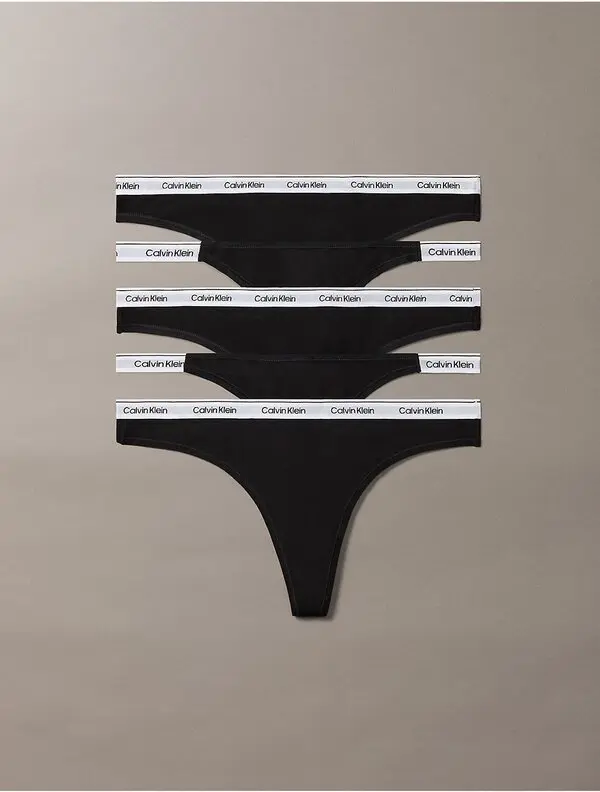 Calvin Klein Icon Logo 5-pack Mixed Thong - Black