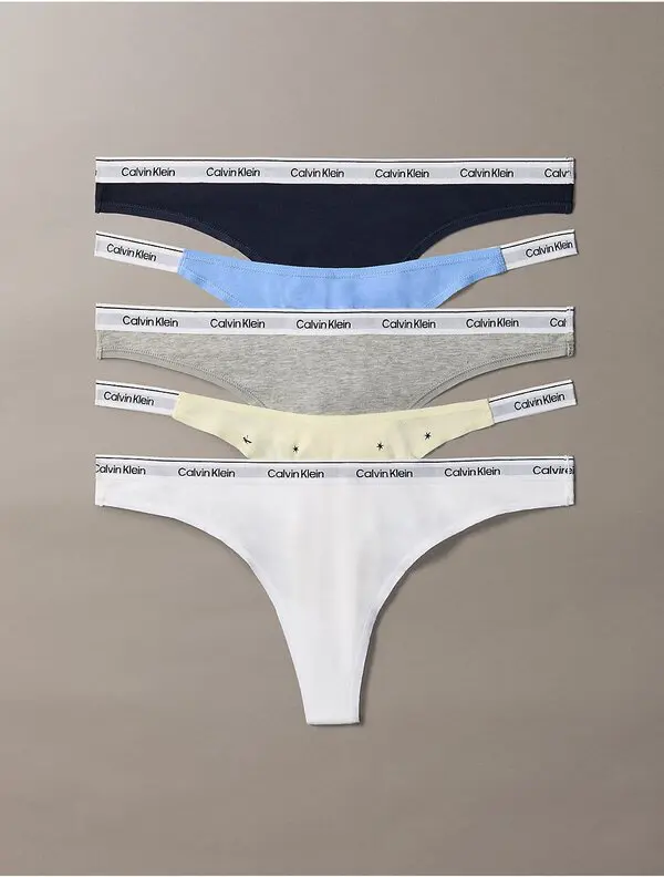 Calvin Klein Icon Logo 5-pack Mixed Thong - Shoreline Multi