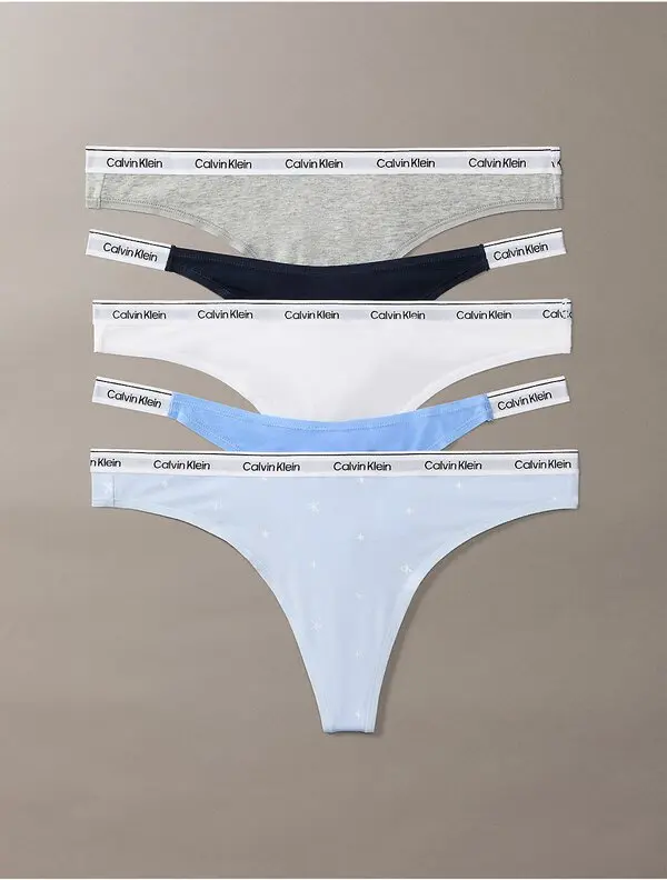 Calvin Klein Icon Logo 5-pack Mixed Thong - Shoreline Multi