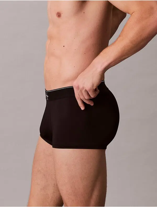 Calvin Klein Graphic Monogram Microfiber Stretch Low Rise Trunk - Black