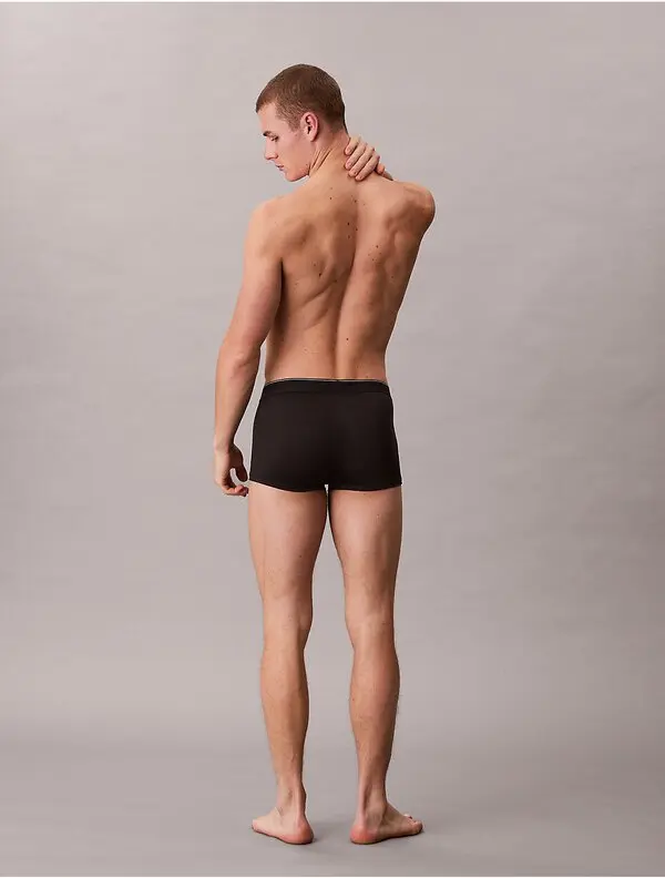 Calvin Klein Graphic Monogram Microfiber Stretch Low Rise Trunk - Black