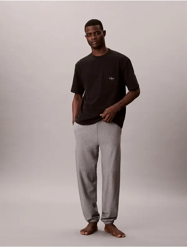 Calvin Klein Icon Cotton Stretch Monologo Sleep Tee - Black
