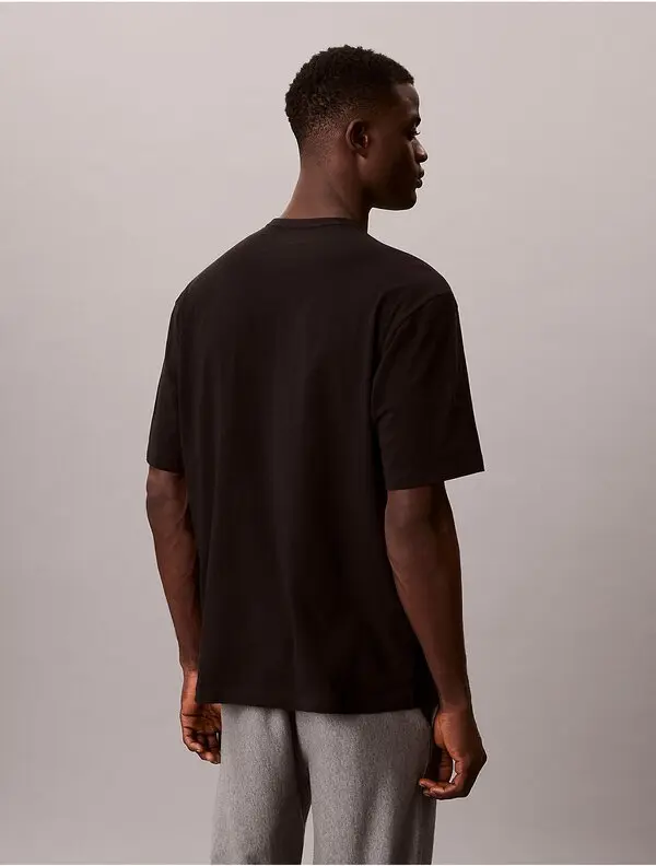 Calvin Klein Icon Cotton Stretch Monologo Sleep Tee - Black