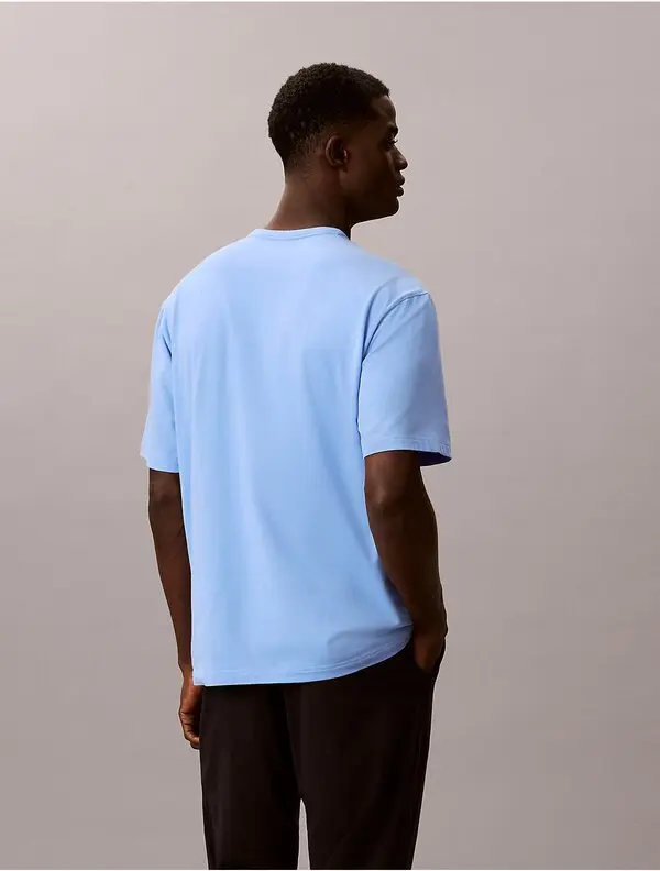 Calvin Klein Icon Cotton Stretch Monologo Sleep Tee - Blue Descent