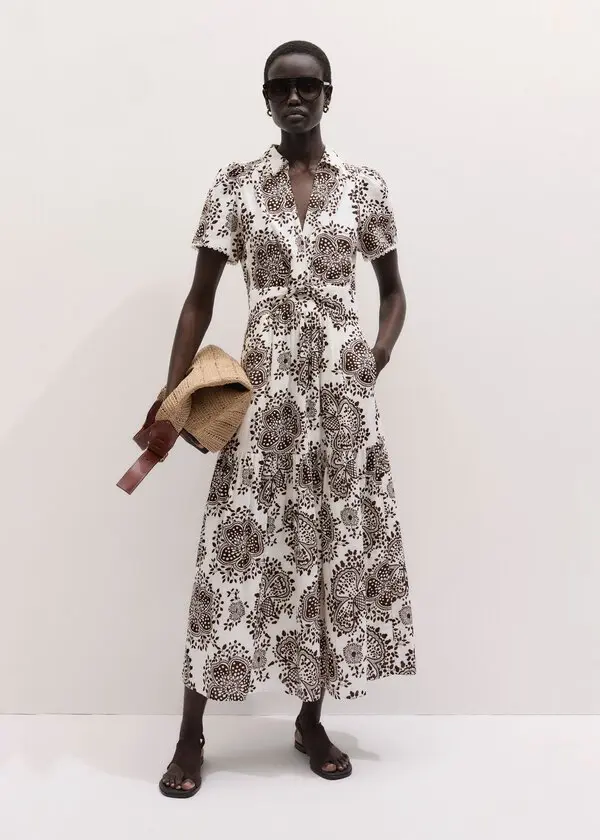 ME+EM Cheesecloth In-full-bloom Print Maxi Dress