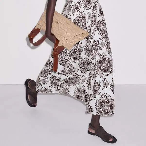 ME+EM Cheesecloth In-full-bloom Print Maxi Dress