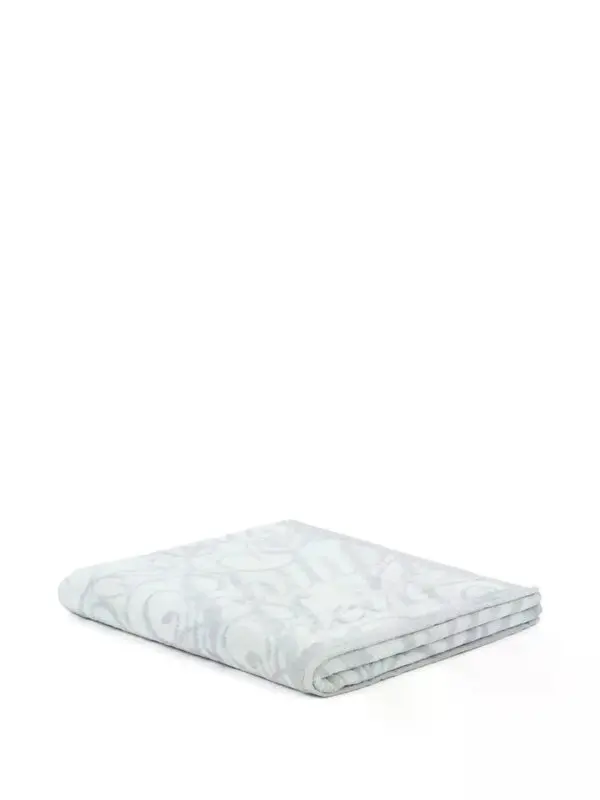 Philipp Plein Patterned Cotton Bath Towel - White