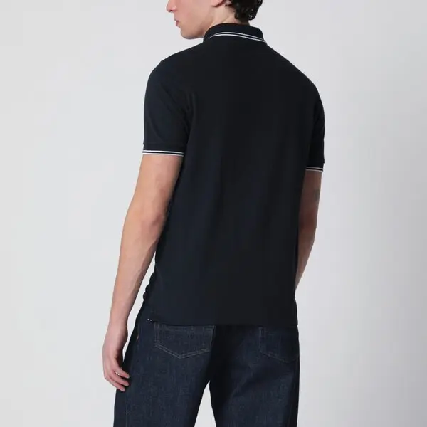 Stone Island Polo Shirt With Compass Patch - Blue