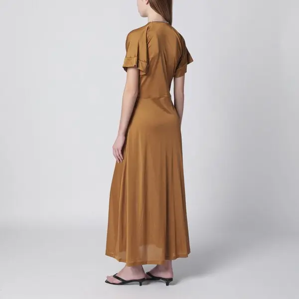 LEMAIRE Cotton-viscose Jersey Zip-up Dress - Brown