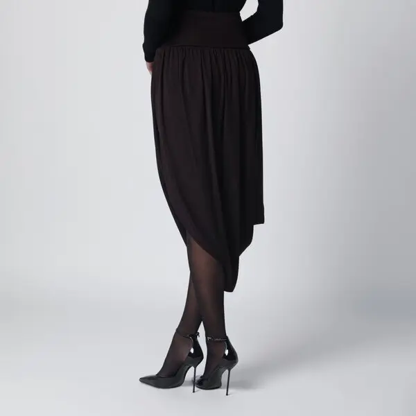 Alaïa Fluid Jersey Midi Skirt - Brown