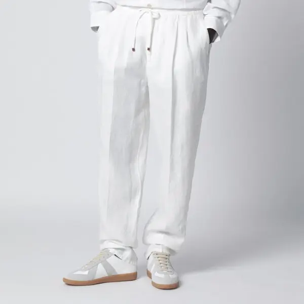 Brunello Cucinelli Linen Drawstring Trousers