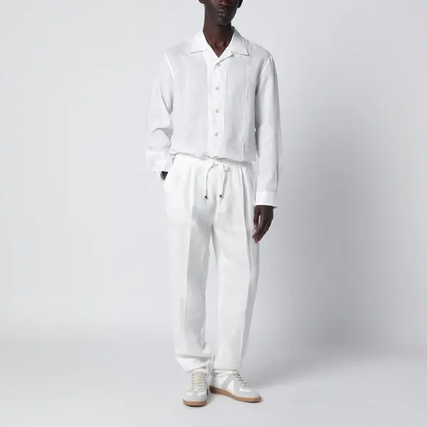 Brunello Cucinelli Linen Drawstring Trousers