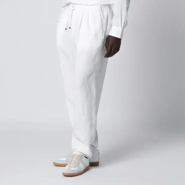Brunello Cucinelli Linen Drawstring Trousers