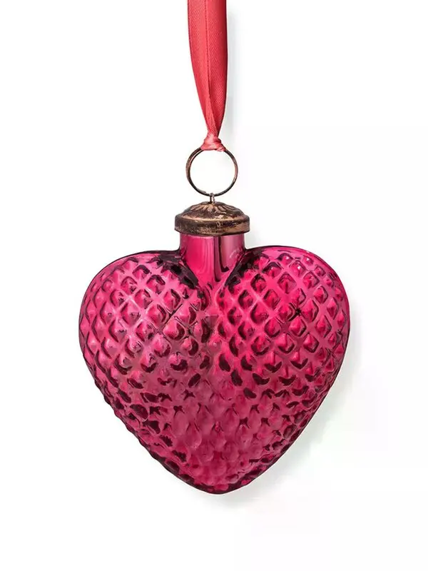 PIP STUDIO Heart Glass Ornament - Pink