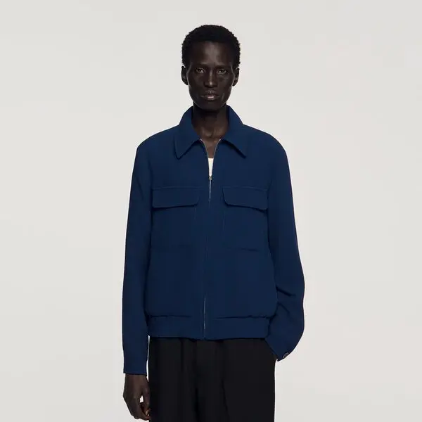 Sandro Textured Zip-up Jacket