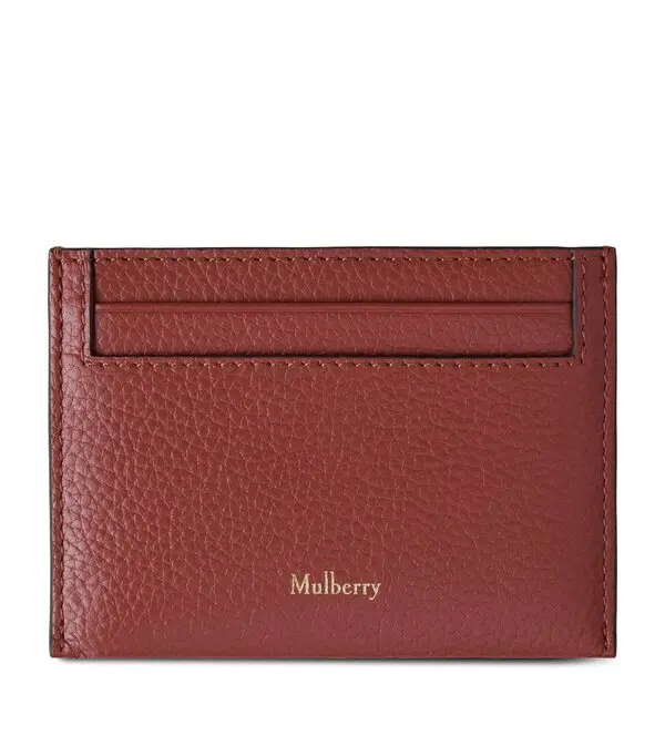 Mulberry Grained Leather Card Holder - Red