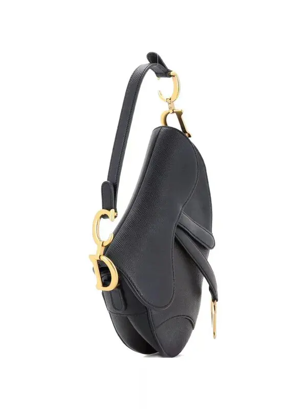 Dior Saddle Handbag Leather Mini Shoulder Bag - Black