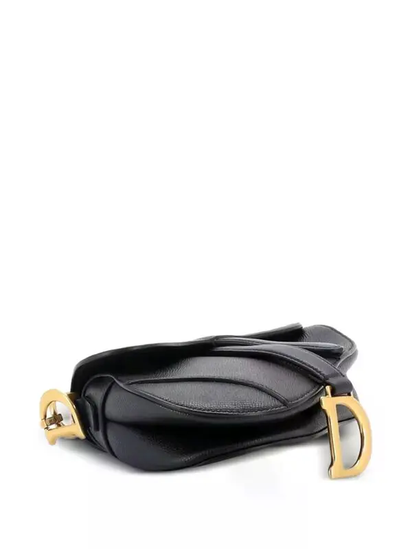 Dior Saddle Handbag Leather Mini Shoulder Bag - Black