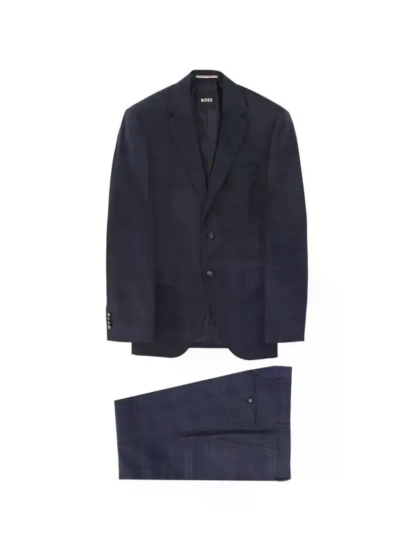 BOSS Plaid-pattern Suit - Blue