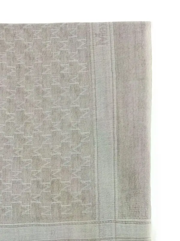 Max Mara Logo Pattern Scarf - Neutrals