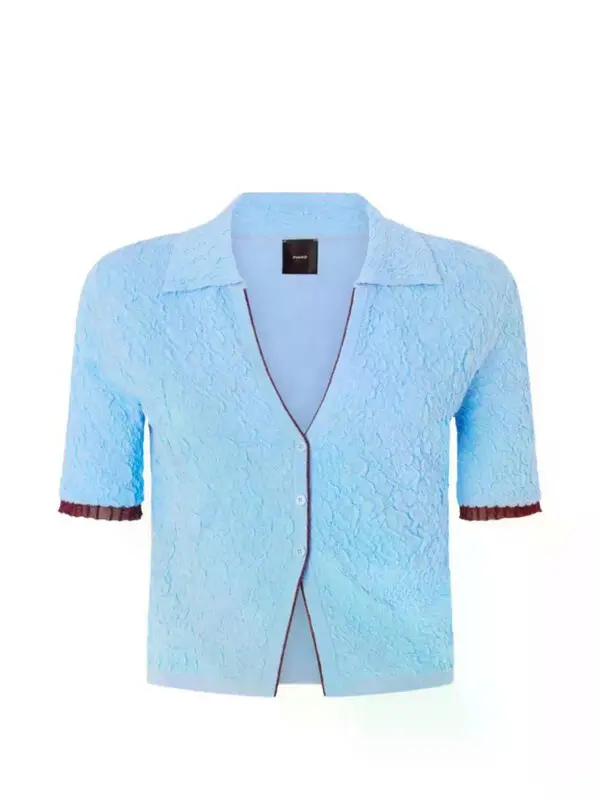 Pinko Cropped Textured Jacquard Cardigan