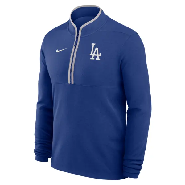 Nike Los Angeles Dodgers Victory Dri-fit Mlb 1/2-zip Long-sleeve Top - Blue