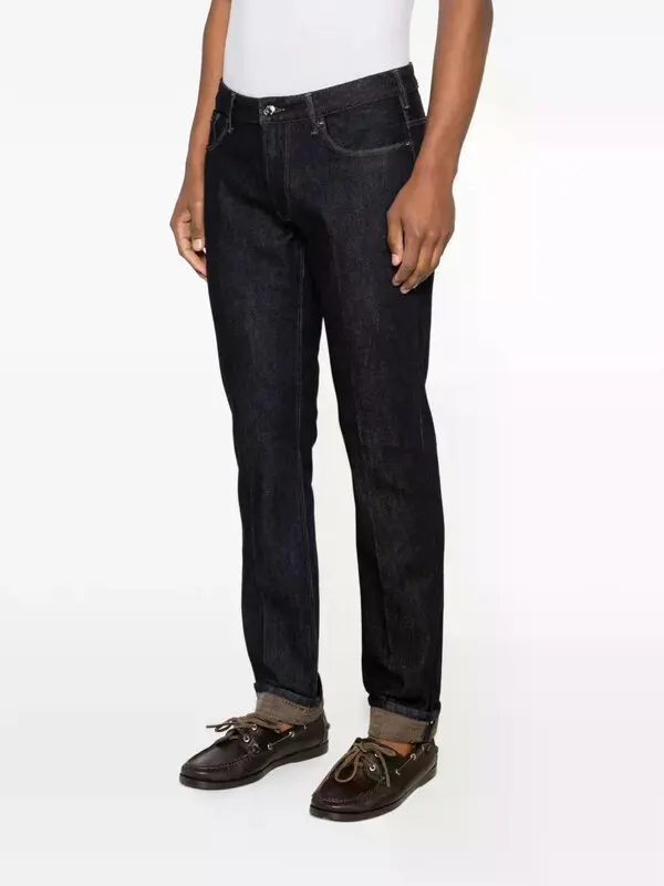 Emporio Armani Five-pocket Jeans With Logo Plaque