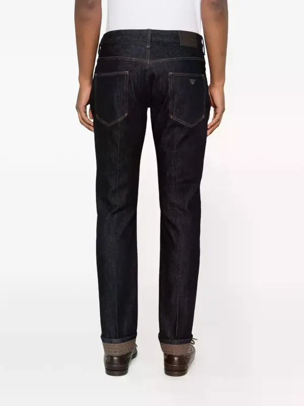 Emporio Armani Five-pocket Jeans With Logo Plaque