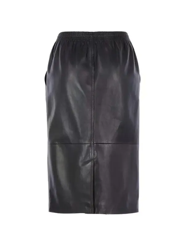 Chloé Elasticated Leather Midi Skirt