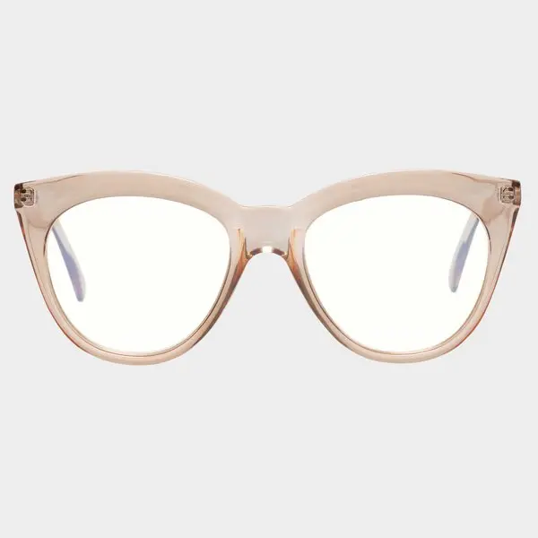 Le Specs Halfmoon Magic Blue Light Glasses - Tan