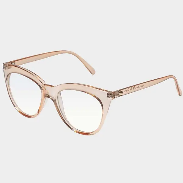 Le Specs Halfmoon Magic Blue Light Glasses - Tan