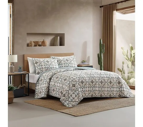 Wrangler Annie Green Cotton Twin Quilt Set - One-color