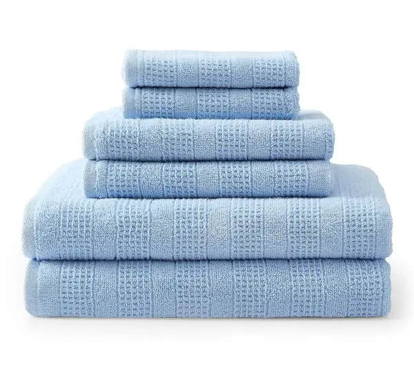 MARTHA STEWART Martha Steweart Bedford Cottage Blue 6-piece Co Tton Towel Set - One-color