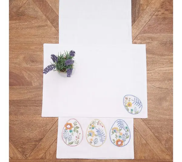 VALERIE PARR HILL Floral Easter Egg Placemats Set Of 6 Valerie - One-color