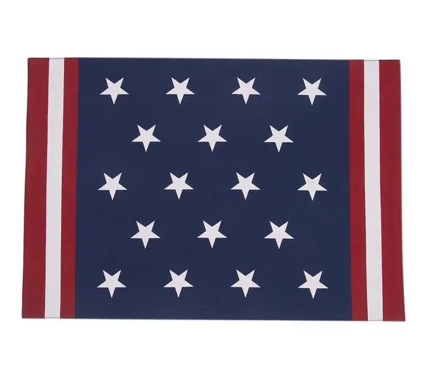 VALERIE PARR HILL Stars & Stripes Reversible Placemats Set Of 6 B Y Valerie - One-color