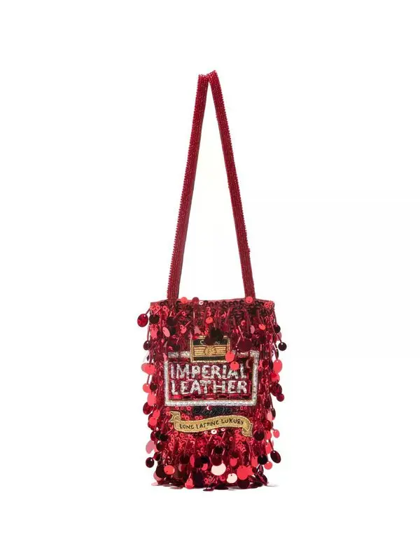 ANYA HINDMARCH Mini Imperial Leather Bucket Bag - Red