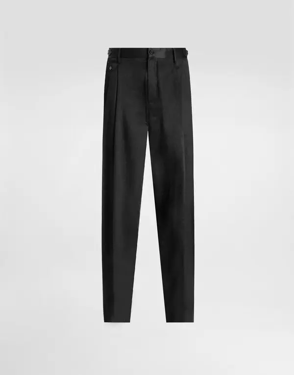 Dolce & Gabbana Cotton Gabardine Trousers - Black