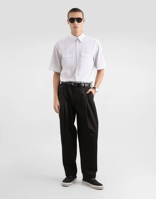 Dolce & Gabbana Cotton Gabardine Trousers - Black